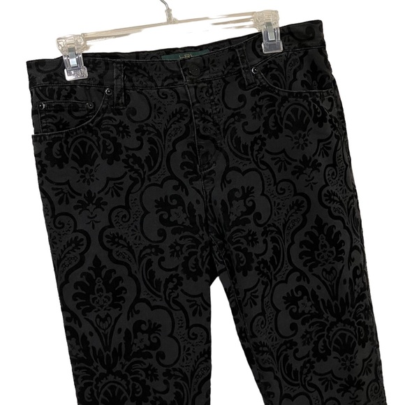 Lauren Ralph Lauren | Pants & Jumpsuits | Lauren Ralph Lauren Black Velvet Floral Modern ...